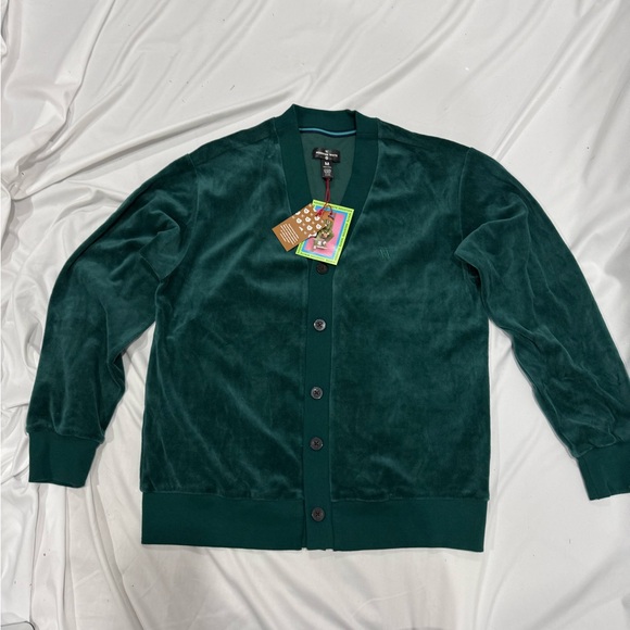 Houston White | Sweaters | Houston White Velour Cardigan Sweater Green ...